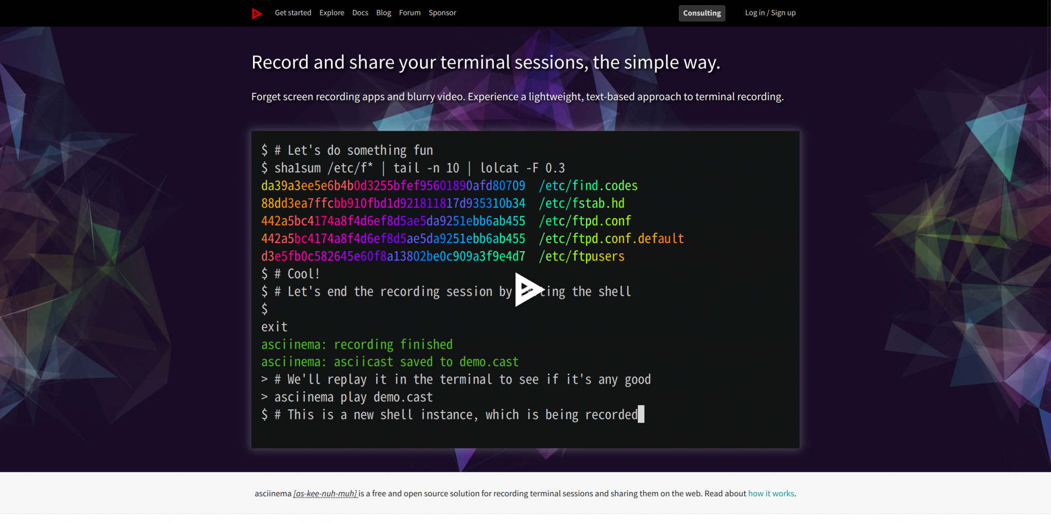 Asciinema - 스마일서브 IDCHOWTO닷컴